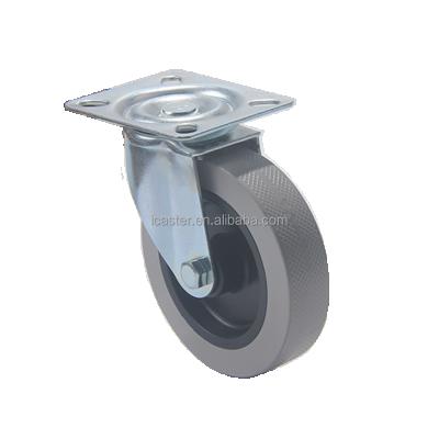 中国 Heavy Duty 4 Inch Equipment PVC Swivel Industrial Steel Plate Caster Rigid Roller Cleaning Wheels For Trolley Cart 販売のため