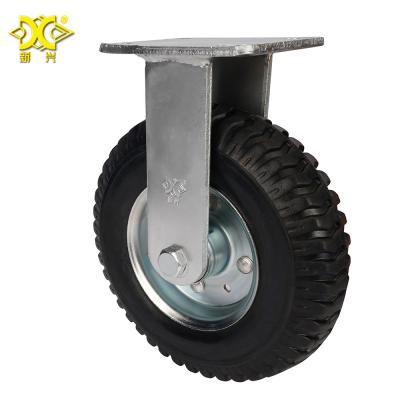Cina PIVOT 8 Inch Galvanized Pneumatic Rubber Fixed Rigid Caster Wheels in vendita