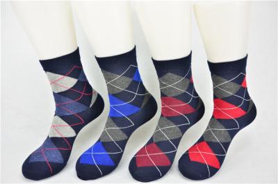 Cina Calzini organici del vestito dal Argyle degli uomini gialli del cotone con materiale persistente elastico in vendita