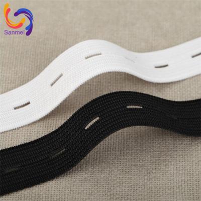 China Customized Multicolor Nylon Webbing Breathable Buttonhole Elastic Band for Garment Face Shield with Customized Width for sale