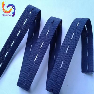 China Customized Multicolor Nylon Webbing Breathable Buttonhole Elastic Band for Garment Face Shield with Customized Width for sale