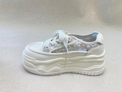 China Las mujeres encajan zapatos de paseo con lazo y espadrillas transpirables con tapa alta en venta
