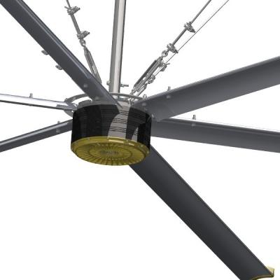 중국 0.6KW 냉각 기능 에너지 4.2M PMSM HVLS 천장 팬 레스토랑 및 음식 법정 센터 냉각 배수 판매용