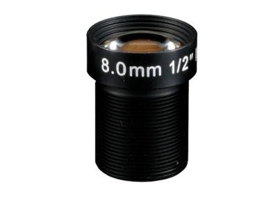 China el soporte 62degree del megapíxel F1.6 1080P del 1/2” 8.0m m M12 fijó la lente focal, lente de cámara de seguridad de 8m m en venta