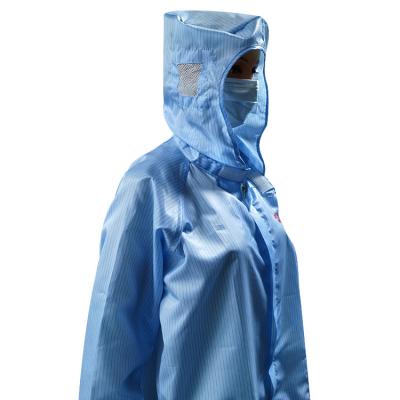 중국 종류 100 청정실을 위한 남녀공용 5mm 줄무늬 ESD 정전기 방지 작업복 판매용