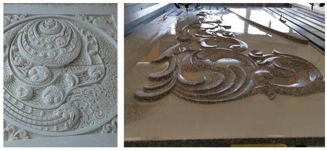 Stone carving machine close-up