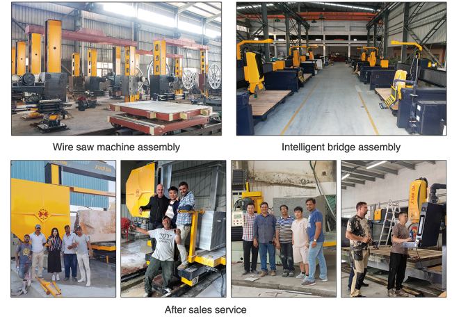 Close-up view of CNC Bridge Saw cutting mechanism