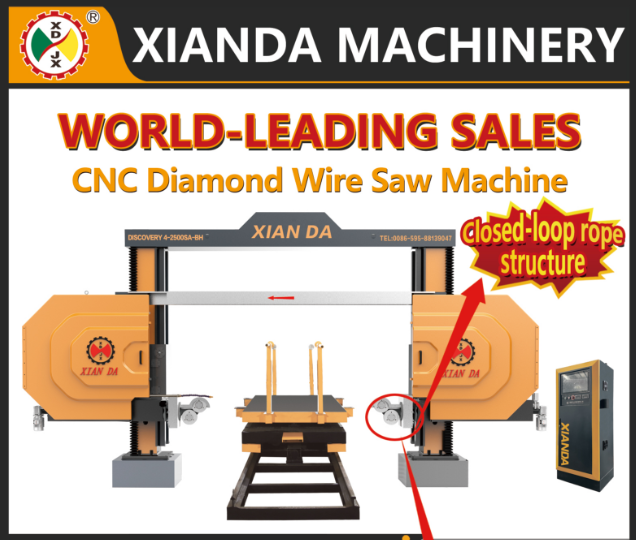 XIANDA CNC-2000 Diamond Wire Saw Machine technical diagram