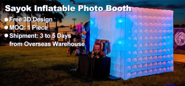 Inflatable photo booth in use at an event