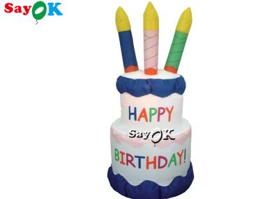 장식을 위한 뒤뜰 파티 귀여운 PVC 플라스틱 부풀게할 수 있는 생일 축하 케이크