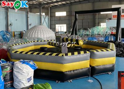 China Inflatable Carnival Games 7m Crazy Inflatable Wipeout Game Meltdown Machine For Amusement for sale