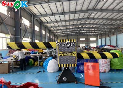 China Inflatable Carnival Games 7m Crazy Inflatable Wipeout Game Meltdown Machine For Amusement for sale