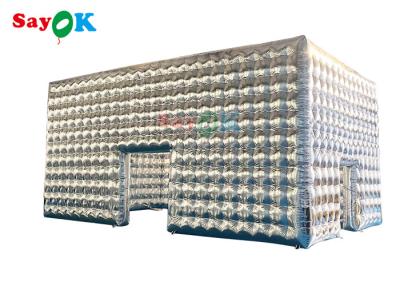China Customized Silver Inflatable Cube Tent For Party Wedding Show Exhibition Event Inflatable Air Tent for sale