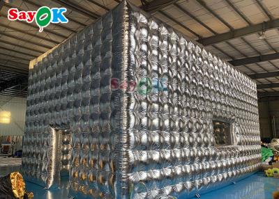 China Customized Silver Inflatable Cube Tent For Party Wedding Show Exhibition Event Inflatable Air Tent for sale