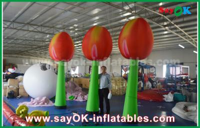 China Flor doble inflable roja gigante para la decoración de la etapa con la luz del LED en venta