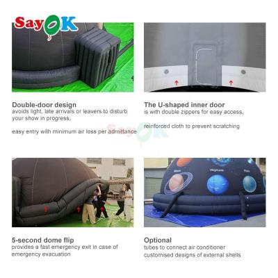 China Sayok 100% Blackout Inflatable Planetarium Dome with Professional Projection Fabric and Customizable Size for Schools and Events for sale
