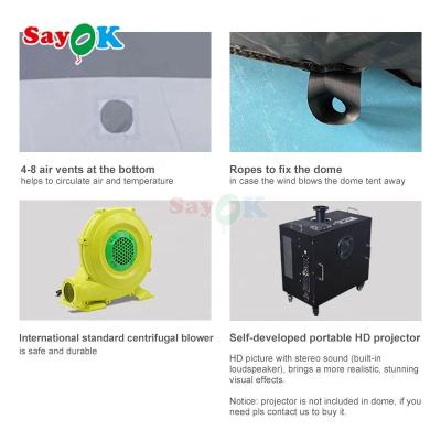 China Sayok 100% Blackout Inflatable Planetarium Dome with Professional Projection Fabric and Customizable Size for Schools and Events for sale
