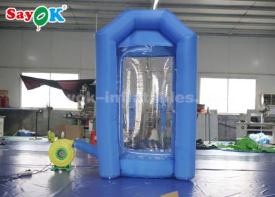 China Cabina inflable azul de la máquina del dinero del cubo con el ventilador para hacer publicidad en venta