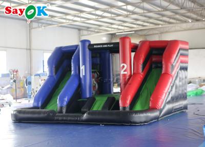 China Opblaasbare droogglijbaan PVC-doek Rijst 4*4m Opblaasbare uitschuiverglijbaan met blazer voor amusement Te koop