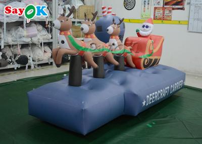 중국 2.5m 7.5ft 부풀게할 수 있는 휴일 장식 크리스마스 산타 클로스 3 순록 카트 풀링 판매용