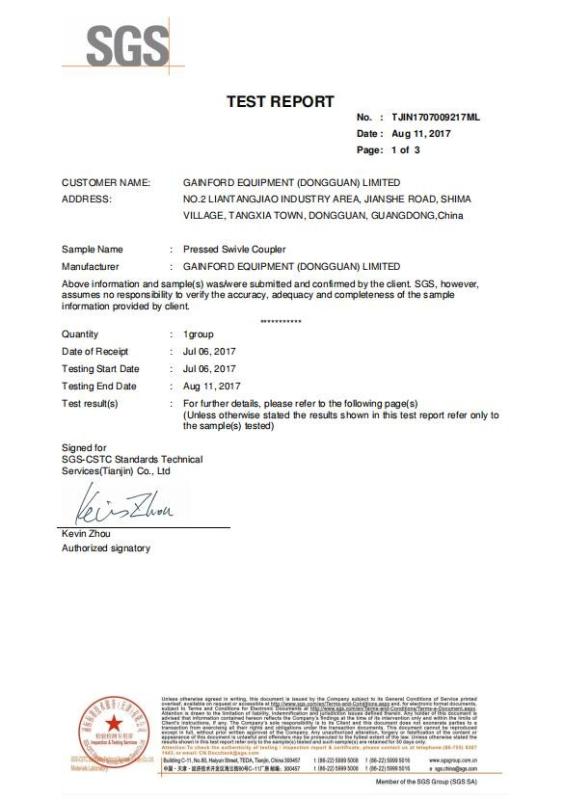 SGS - Gainford Equipment (Dongguan) Limited