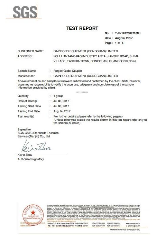 SGS - Gainford Equipment (Dongguan) Limited