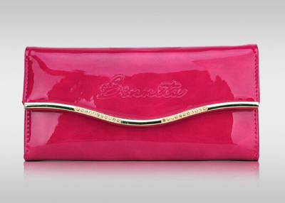 Cina I portafogli di cuoio delle donne brillanti rosse del rivestimento con la borsa della moneta, decorazione brillante del diamante in vendita