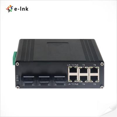 中国 産業用 6ポート 10/100T 802.3af/at PoE + 3ポート 100BASE-FX イーサネット スイッチ 販売のため