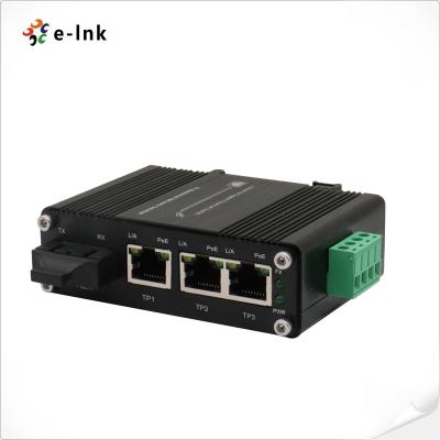 Chine Commutateur Ethernet mini industriel à 3 ports 10/100/1000T 802.3at PoE + 1 port 1000X SC avec entrée et augmentation de tension 12 ~ 48VDC à vendre