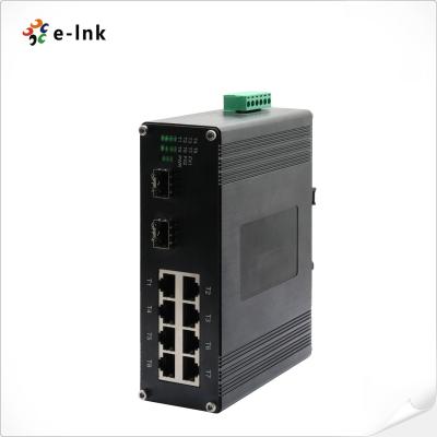 중국 산업용 8-포트 10/100/1000T 802.3bt PoE + 2-포트 100/1000BASE-X 이더넷 스위치 ((100W) 판매용