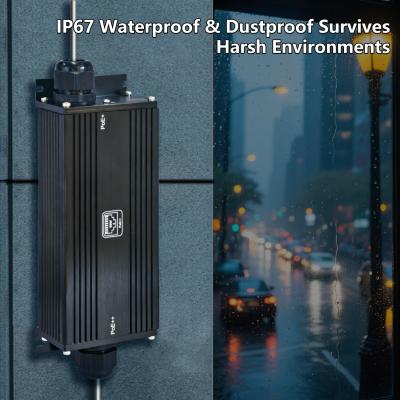 Chine Extenseur industriel Gigabit PoE imperméable à l'eau IP67 (1 x entrée 1 x sortie) à vendre