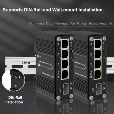 中国 ミニ3ポート10/100/1000T + 1ポート100/1000X SFPハイブリッドインターフェイスイーサネットアダプタ 販売のため