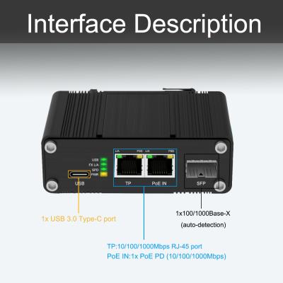 中国 ミニ産業用ギガビットイーサネットPDスイッチ、Type-C出力付き 販売のため