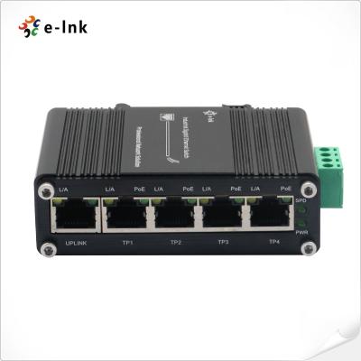 China Mini Industrial 4-Port 10/100/1000BASE-T 802.3at PoE + 1-Port 10/100/1000T Ethernet-Switch zu verkaufen