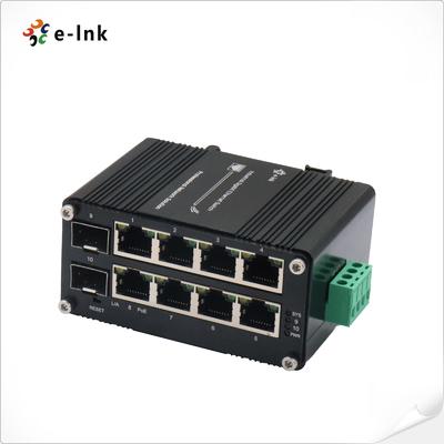 중국 산업용 SFP 스위치 2 X 100/1000Base-X SFP 및 8 X RJ45 커넥터 판매용