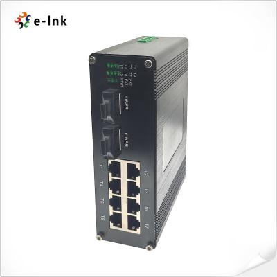 China Interruptor Ethernet industrial de 8 puertos 10/100/1000T 802.3at PoE + 2 puertos 100/1000BASE-X en venta