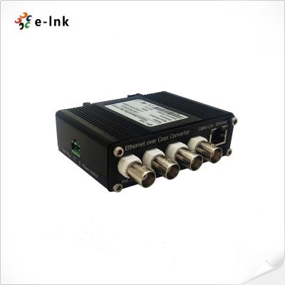 Китай DIN-рейковый приемник 4-портового коаксиального коммутатора в 1-портовый Ethernet 10/100Base-TX с PoC продается