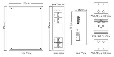 中国 産業用管理エスネットスイッチ 1000M 4xGigabit + 4xSFP DIN-Rail -40°Cから80°C 販売のため