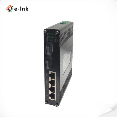 中国 産業用イーサネットスイッチ 1000M 4ポート ギガビット RJ45 - 2ポート 光ファイバー DINレール 販売のため