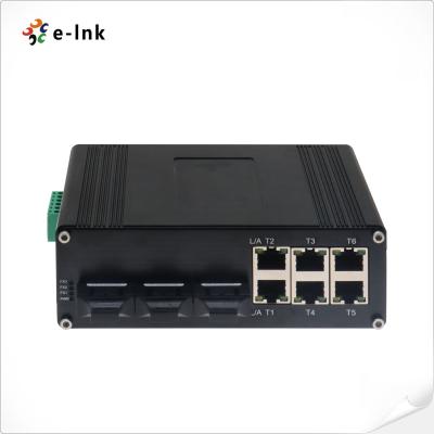 중국 산업용 6+3 포트 10/100M 패스트 이더넷 RJ45 스위치 - 광섬유 DIN 레일 판매용
