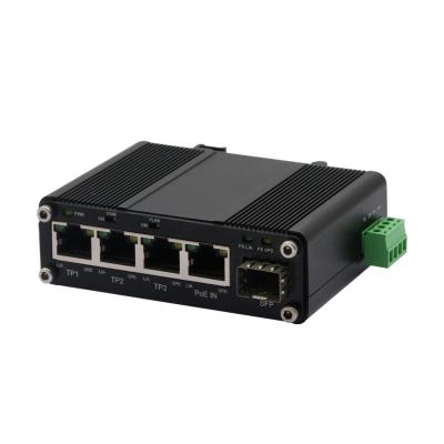Китай Миниатюрный промышленный 3-портовый коммутатор 10/100/1000T + 1-портовый 100/1000X SFP PD с функцией разветвителя PoE продается