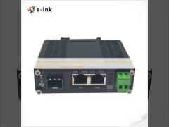 미니 산업용 1포트 100/1000X SFP ~ 2포트 10/100/1000T 60W PoE++ 미디어 변환기