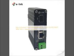 미니 산업용 1포트 100/1000X SFP ~ 2포트 10/100/1000T 90W PoE++ 미디어 변환기