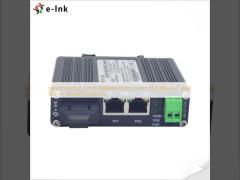미니 산업용 1-포트 100Base-FX에서 2-포트 10/100Base-T 90W PoE++ 미디어 변환기