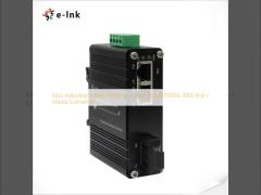 미니 산업용 1 포트 100Base-FX에서 2 포트 10/100Base-T 30W PoE+ 미디어 변환기