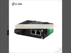 미니 산업용 1 포트 100Base-FX에서 2 포트 10/100Base-T 60W PoE++ 미디어 변환기