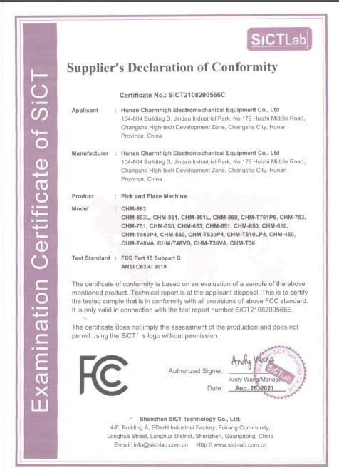 FCC - CHARMHIGH  TECHNOLOGY  LIMITED