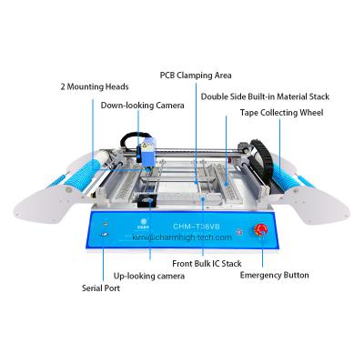 China CHMT36VA CHMT36VB 58 Feeders Benchtop SMT Pick And Place Machine Double Sided for sale