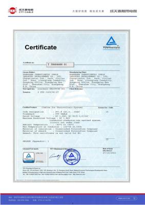 China H1Z2Z2 1x2.5mm^2 Temperature Rating -40°C To 90°C Solar Power Cable for Solar Panel Applications for sale