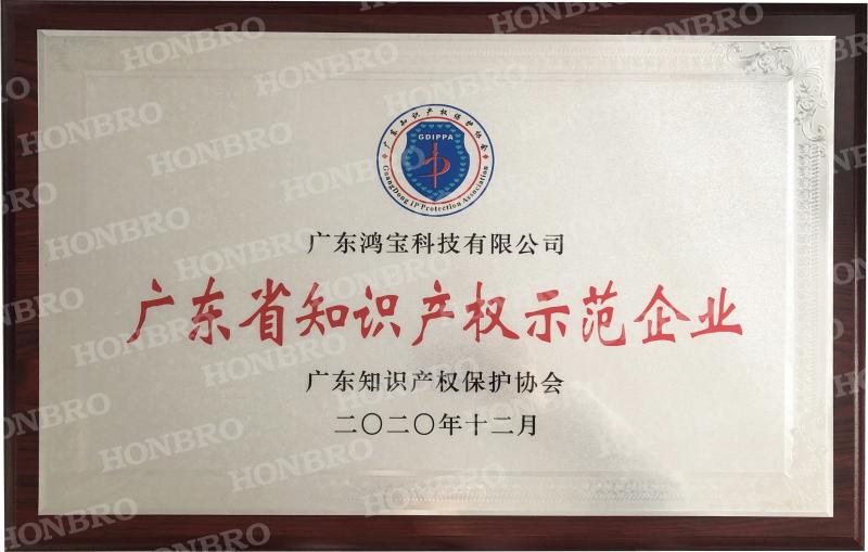 Guangdong Intellectual Property Demonstration Enterprise Certificate - GuangDong Honbro Technology Co., Ltd.